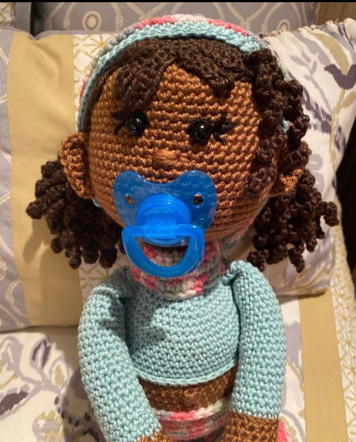 BSD "Curly Ponytails & Headband with Pacifier" Crochet Doll – Butternut ...